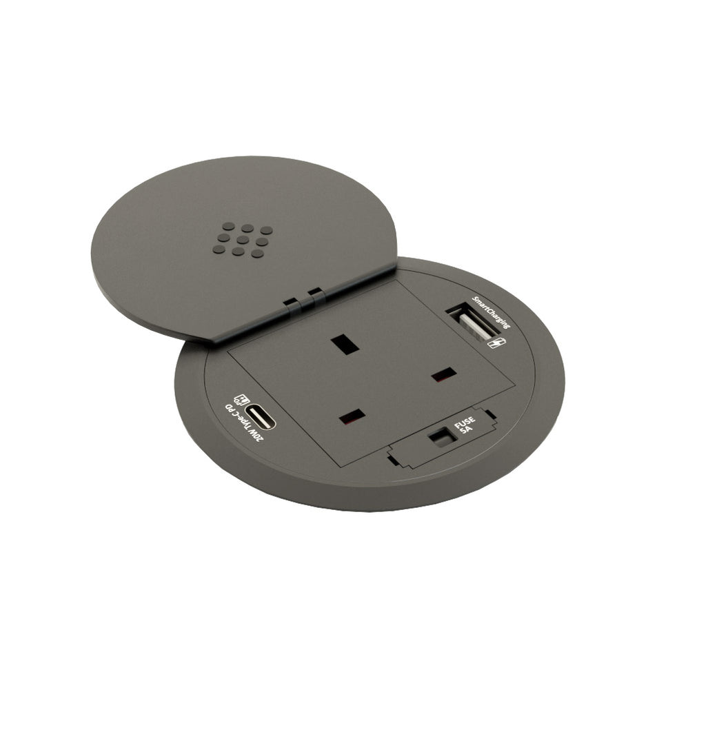 PGBUSB80/WC - Power & USB Desk Grommet with Wireless charging ...