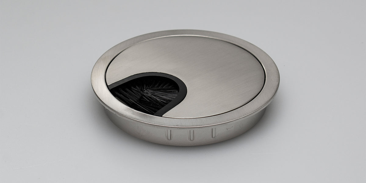 80mm Stainless Steel Desk Grommet — Deskpower.co.uk
