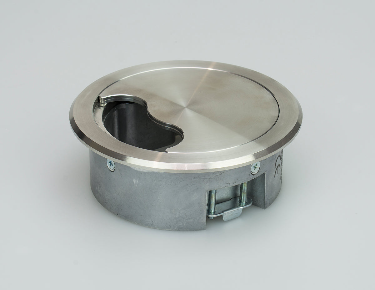 127mm Stainless Steel Floor Grommet — Deskpower.co.uk
