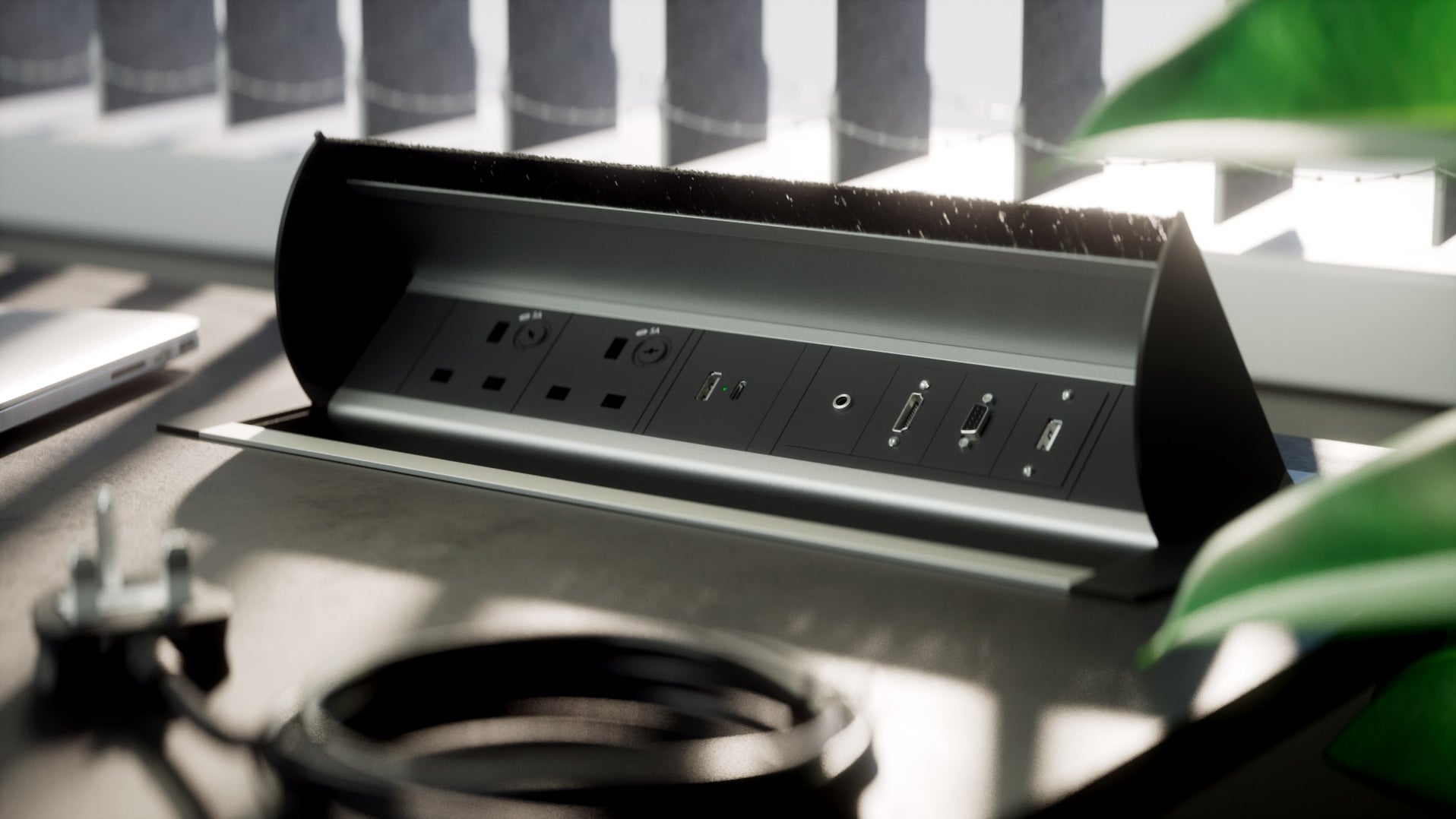 IDP4/USB - 4 Power 2 USB Within Desk Power Unit — Deskpower.co.uk